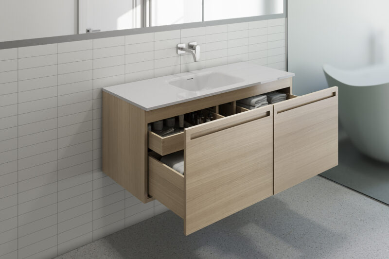 Designer Bathroom Wall-Mount Sink, Wooden Vanitiy - WETSTYLE